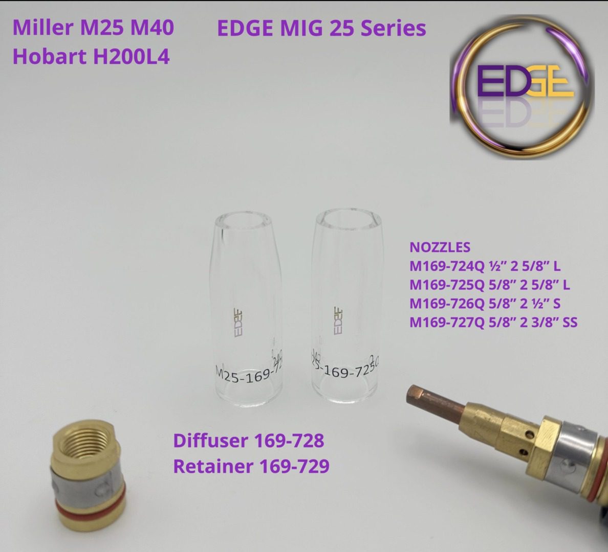 EDGE MIG 25 Series | EDGE MIG Nozzles by EDGE Welding Cups