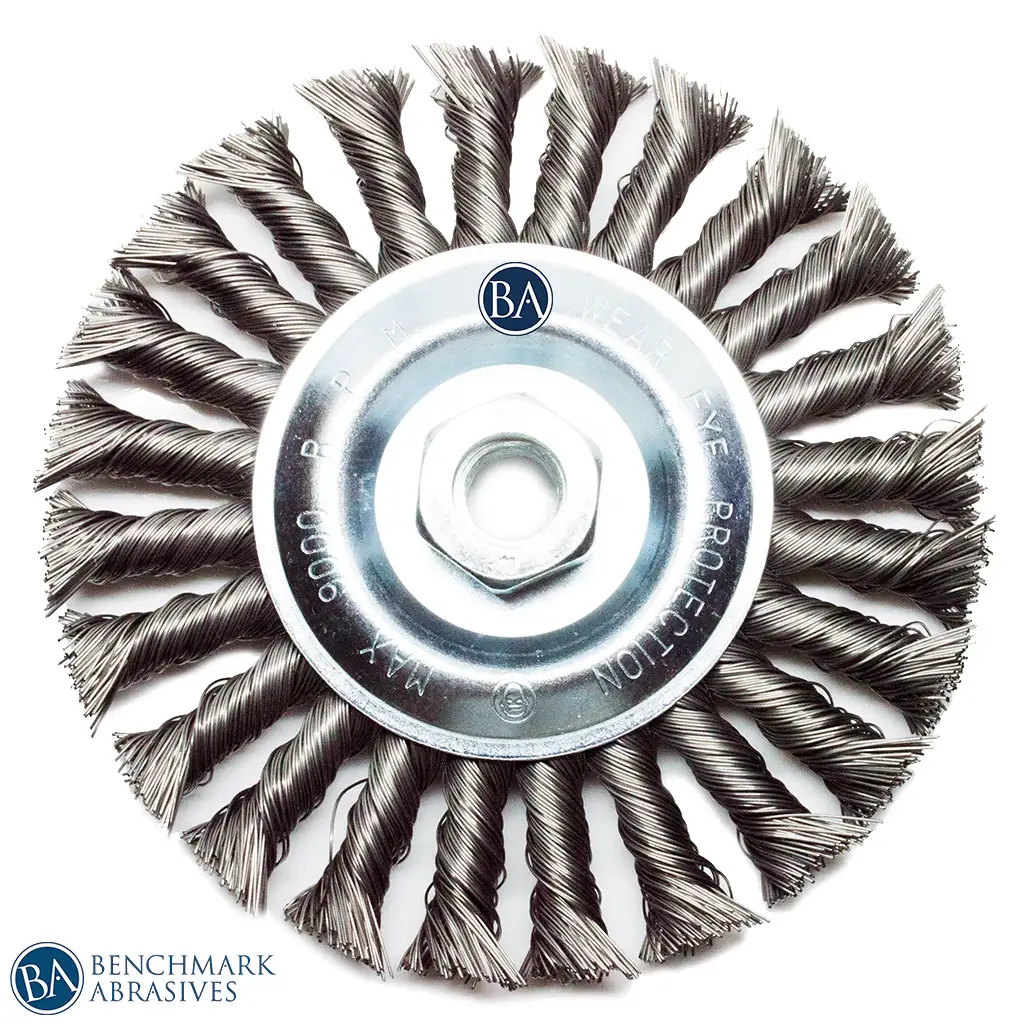 6" STANDARD TWIST KNOT WIRE WHEEL - CARBON STEEL - EDGE Welding Cups